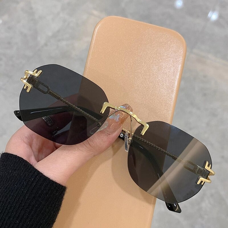 Trendy Rimless Cool Shades Sunglasses For Unisex-Unique and Classy ...
